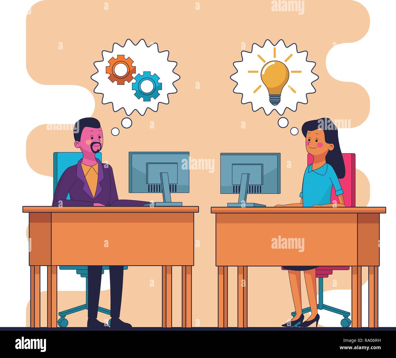 business coworkers executives cartoon vector illustration graphic ...