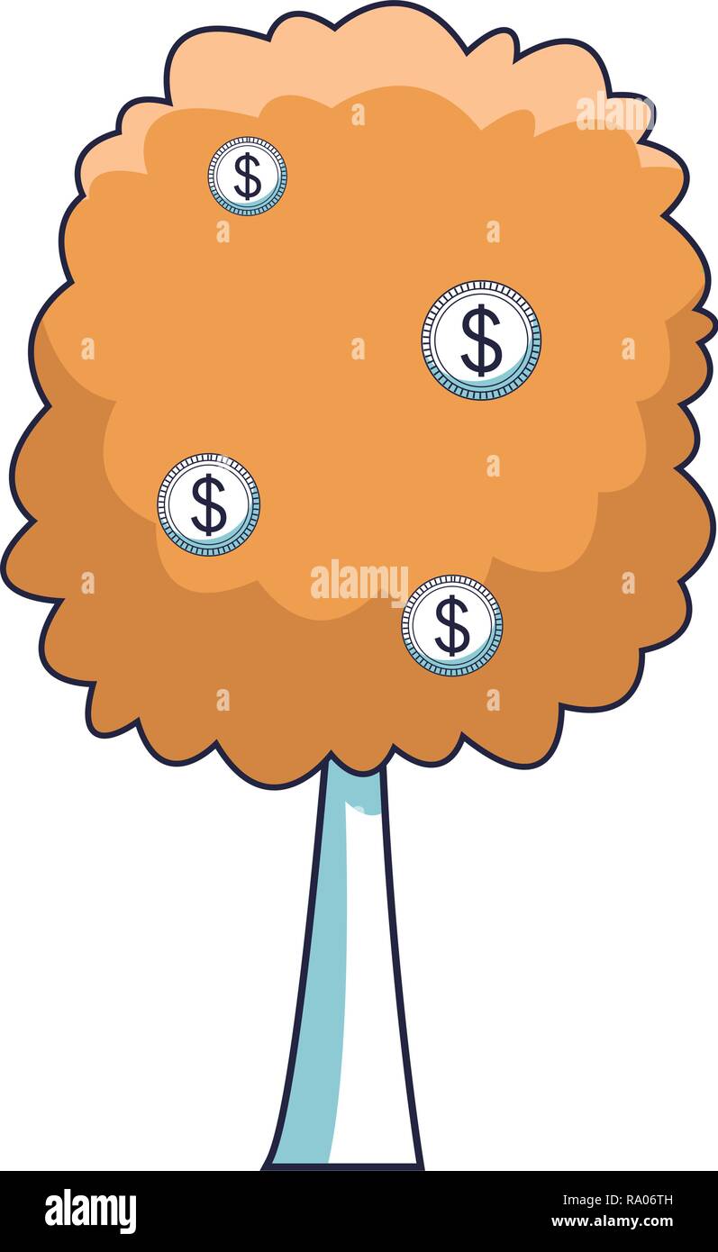 saving money tree cartoon vector illustration graphic design Stock ...