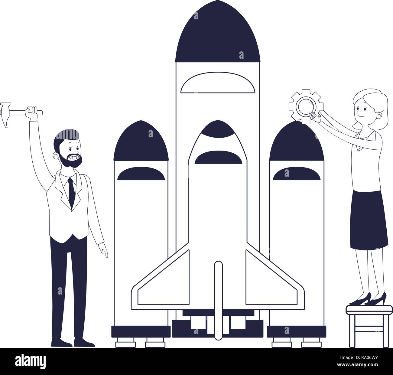 business coworkers executives cartoon vector illustration graphic ...
