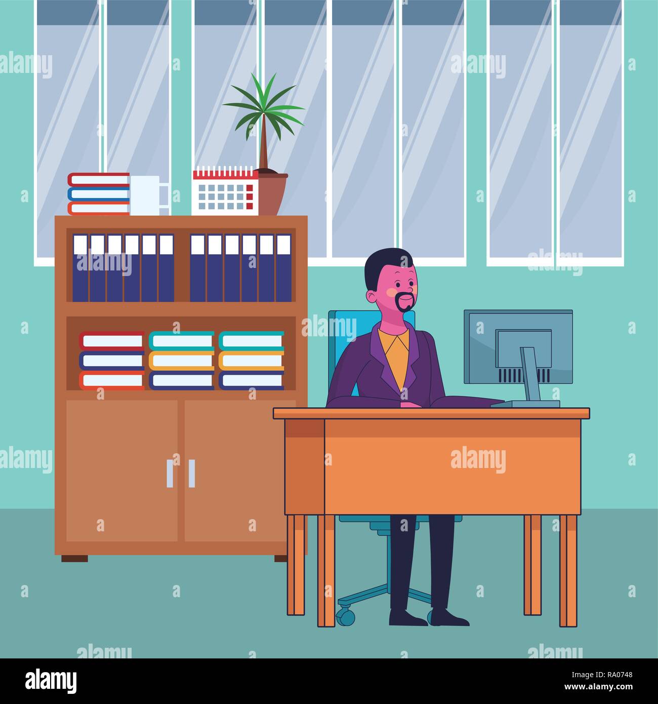 executive businessman cartoon vector illustration graphic design Stock ...
