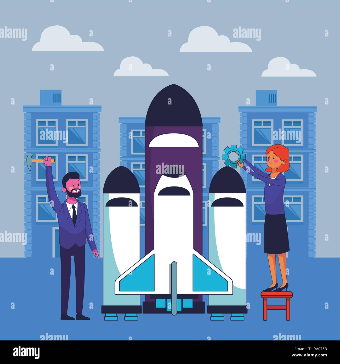 business coworkers executives cartoon vector illustration graphic ...