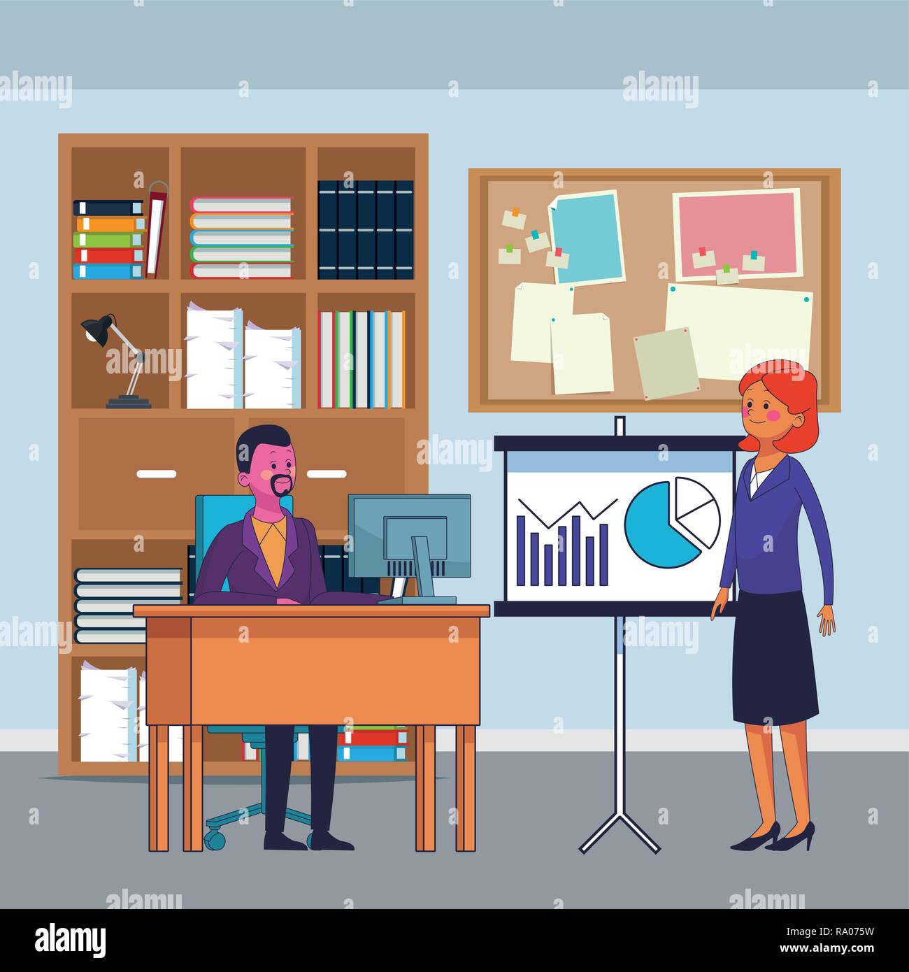 business coworkers executives cartoon vector illustration graphic ...