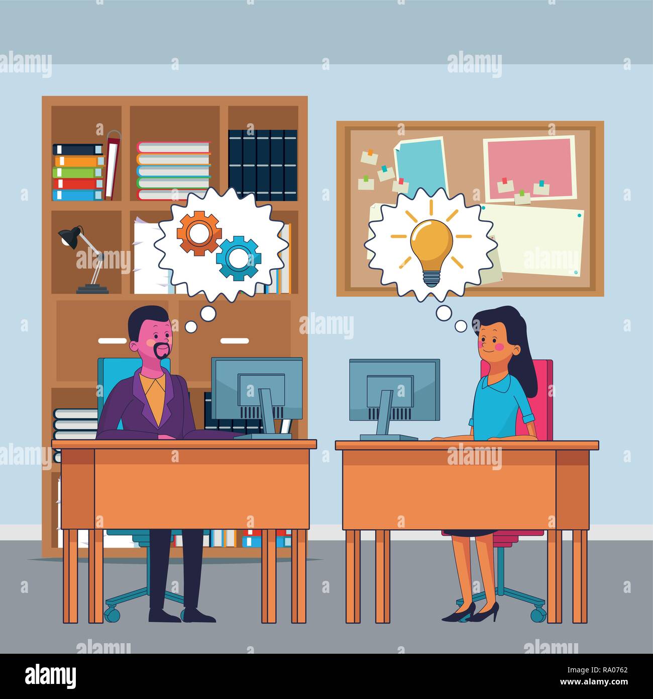 business coworkers executives cartoon vector illustration graphic ...