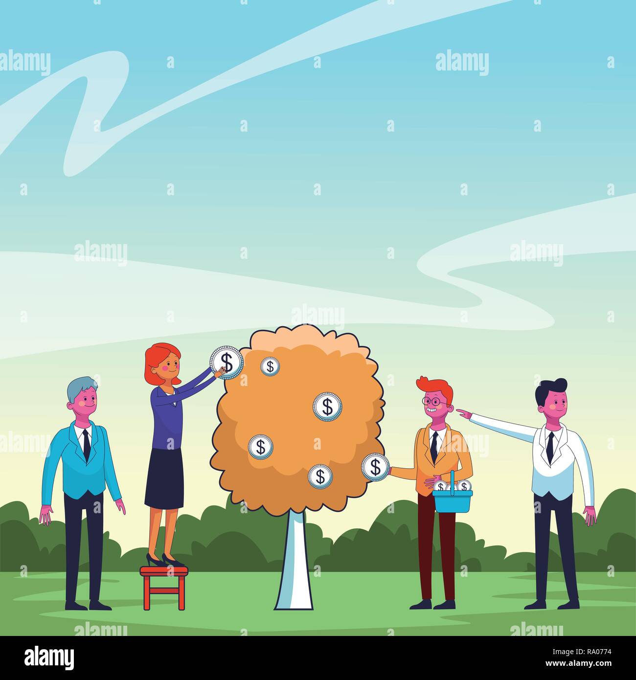 business coworkers executives cartoon vector illustration graphic ...