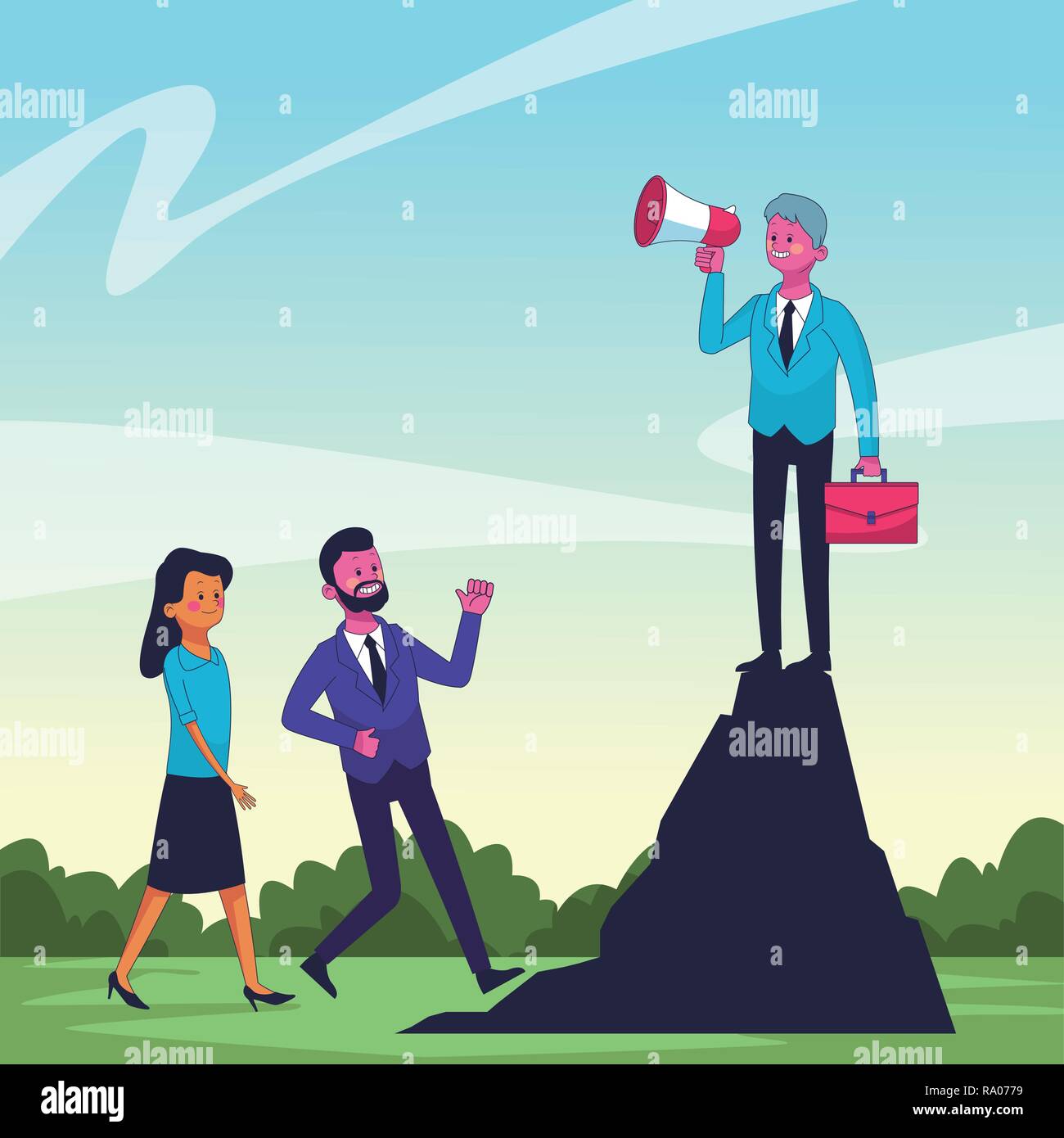 business coworkers executives cartoon vector illustration graphic ...