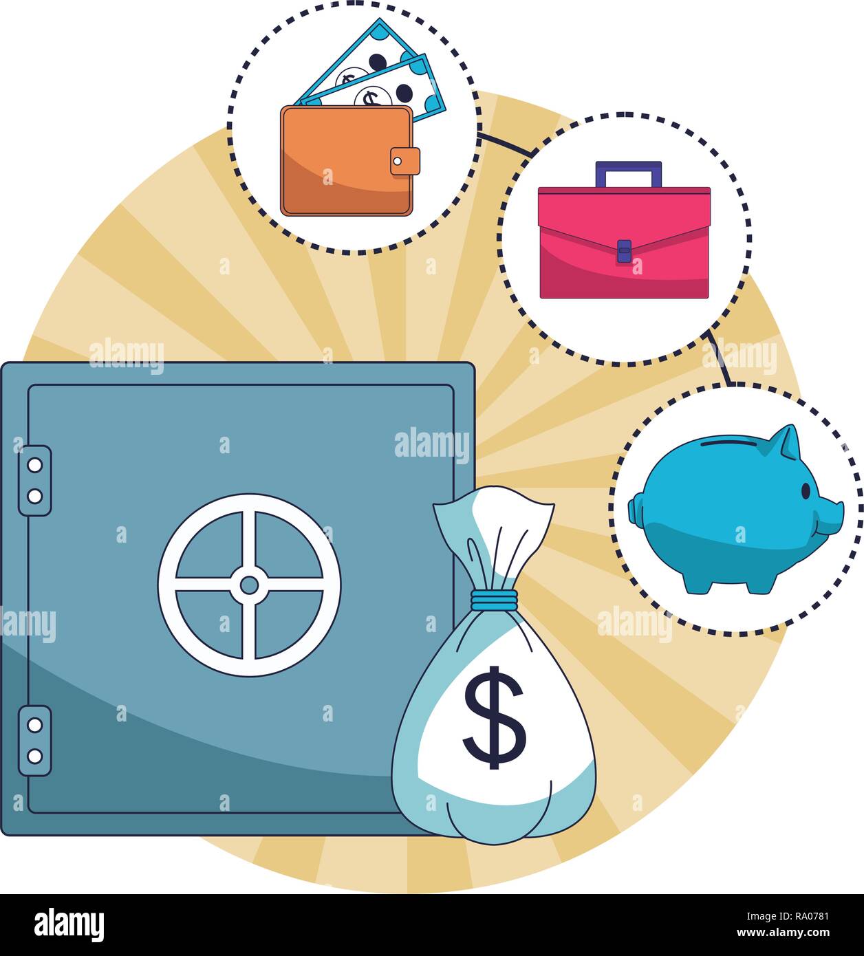 saving money element cartoon vector illustration graphic design Stock ...