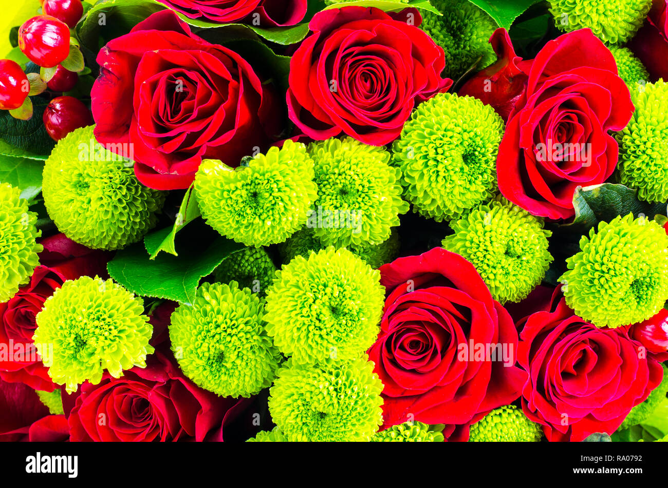 Beautiful floral background from mix of flowers. Studio Photo Stock ...