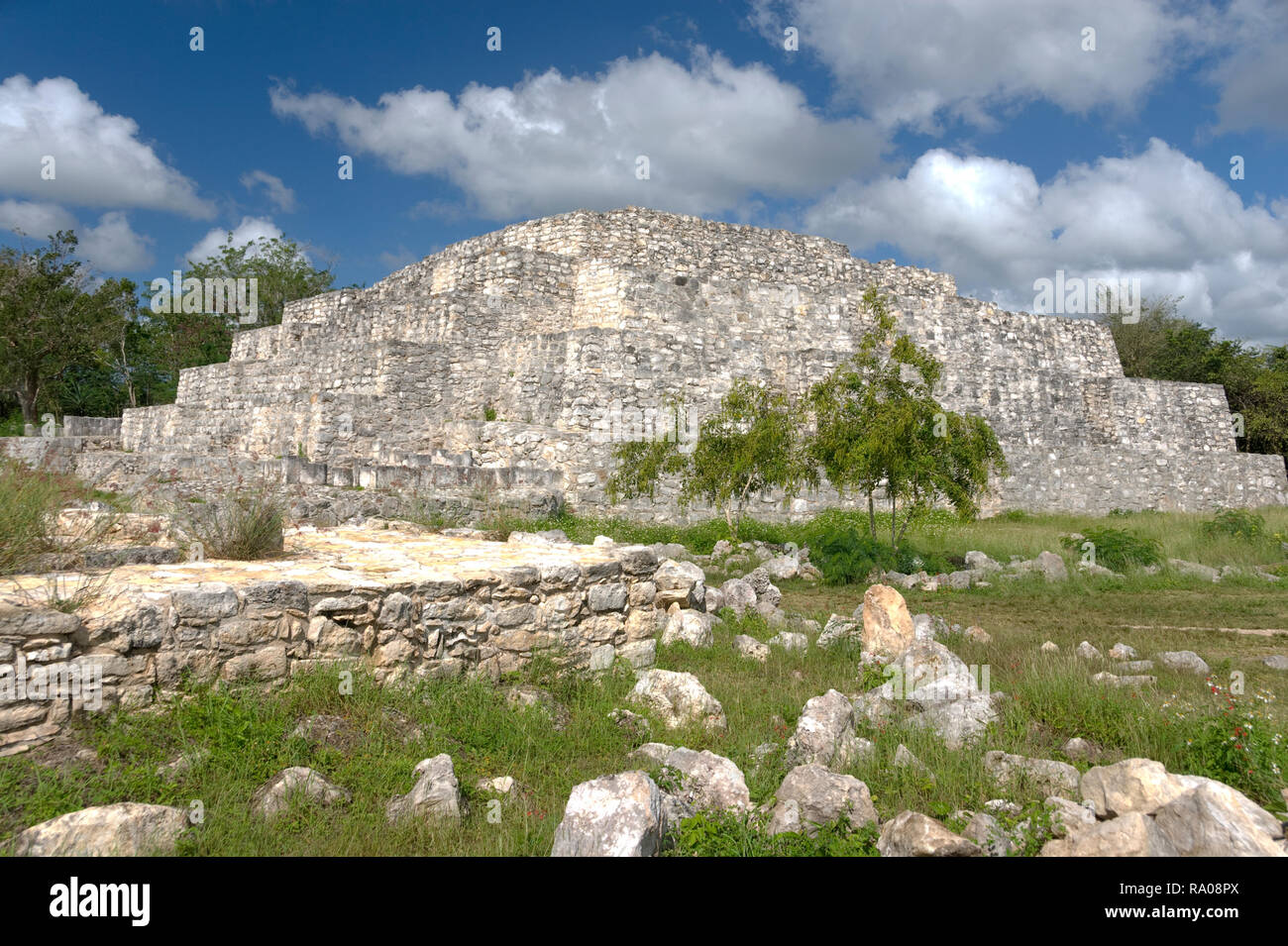 Mexico – Jan 16 2007: Pyramid Structure 36 is a 10m tall 4 tiered Mayan ...