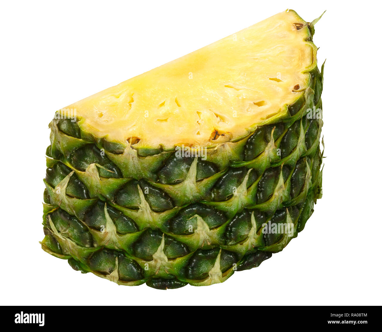 Pineapple (Ananas comosus) slice, chunk or piece with rind Stock Photo ...