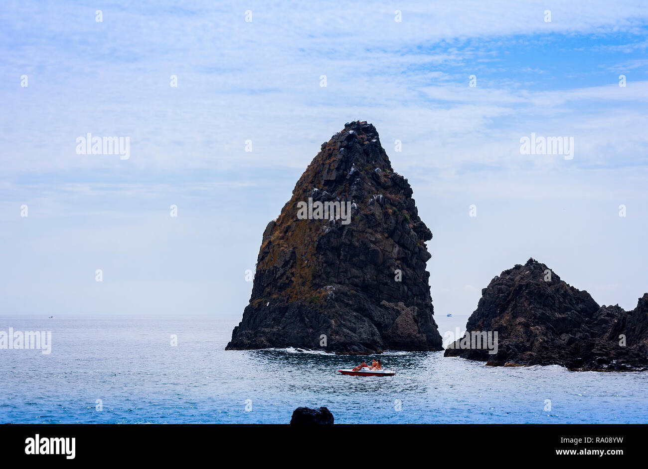 Acitrezza rocks of the Cyclops, sea stacks in Catania, Sicily, Italy ...
