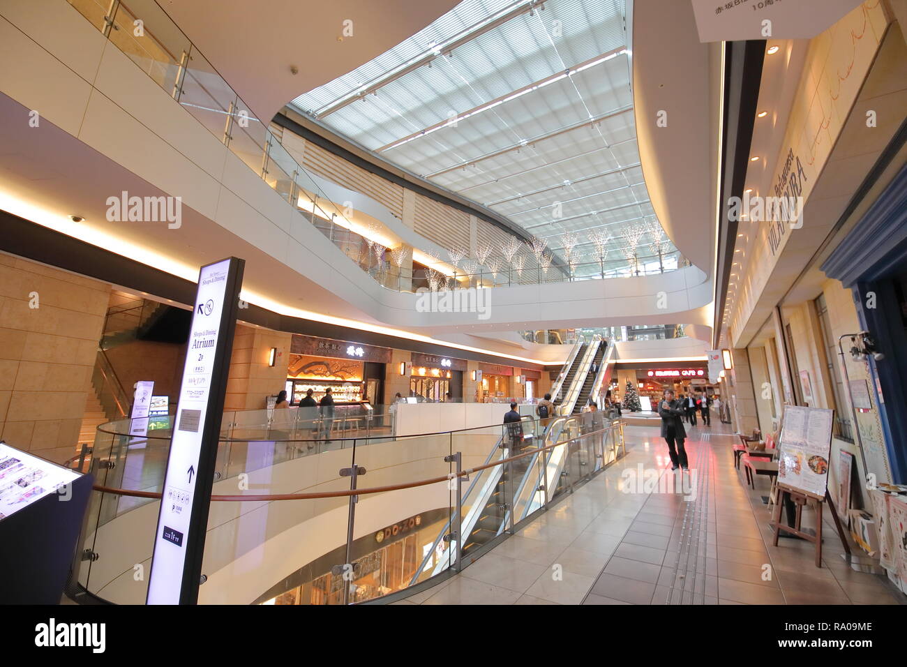 People visit Atrium shopping mall in Akasaka Sakasu Tokyo Japan Stock ...