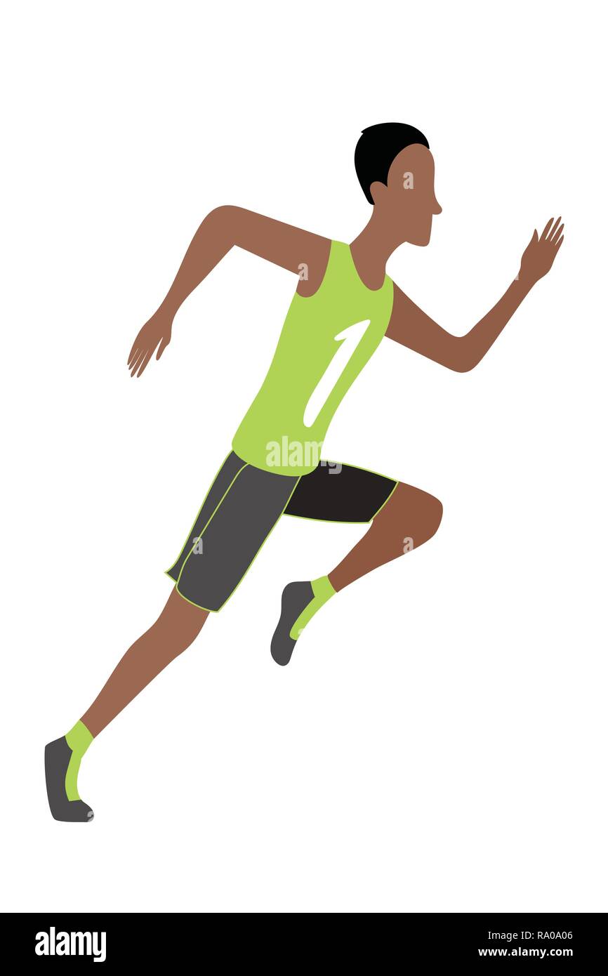 Vector running man in flat design style. Sport. Run. Active fitness ...