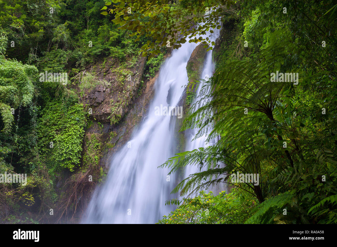 Tam nang waterfall in the forest tropical zone national park Takua pa ...