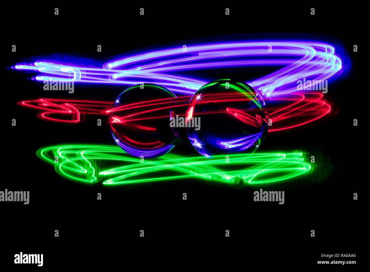 Neon Eyes - Light Paining with a Lensball / crystal / glass ball Stock ...
