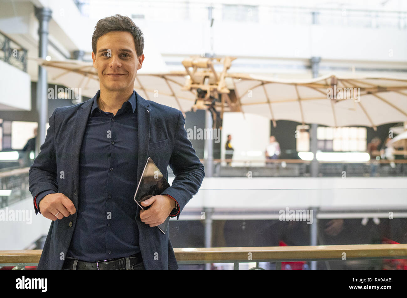 Christian Galvez attends a presentation of the exhibition 'Leonardo da ...