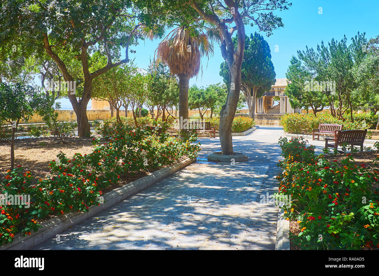The scenic shady alley in Hastings Gardens, located on top of St John's ...