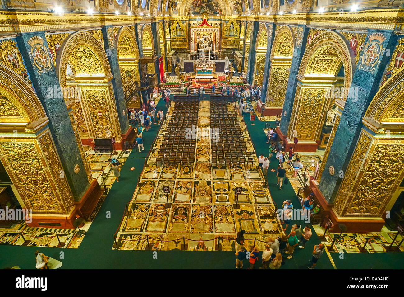 VALLETTA, MALTA - JUNE 18, 2018: The balcony of St John Co-Cathedral ...