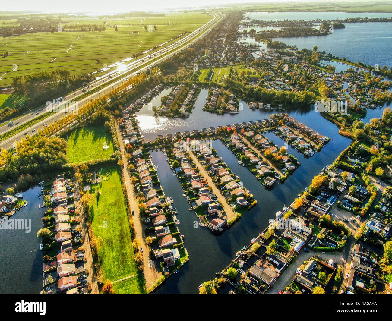 vinkeveen holland drone flight warm day Stock Photo - Alamy