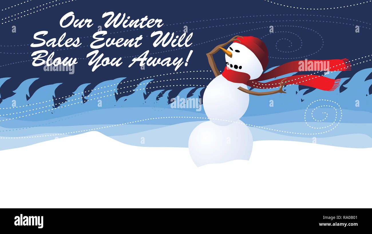 Winter sales Event will blow you away Advertising Wind Blowing Banner ...