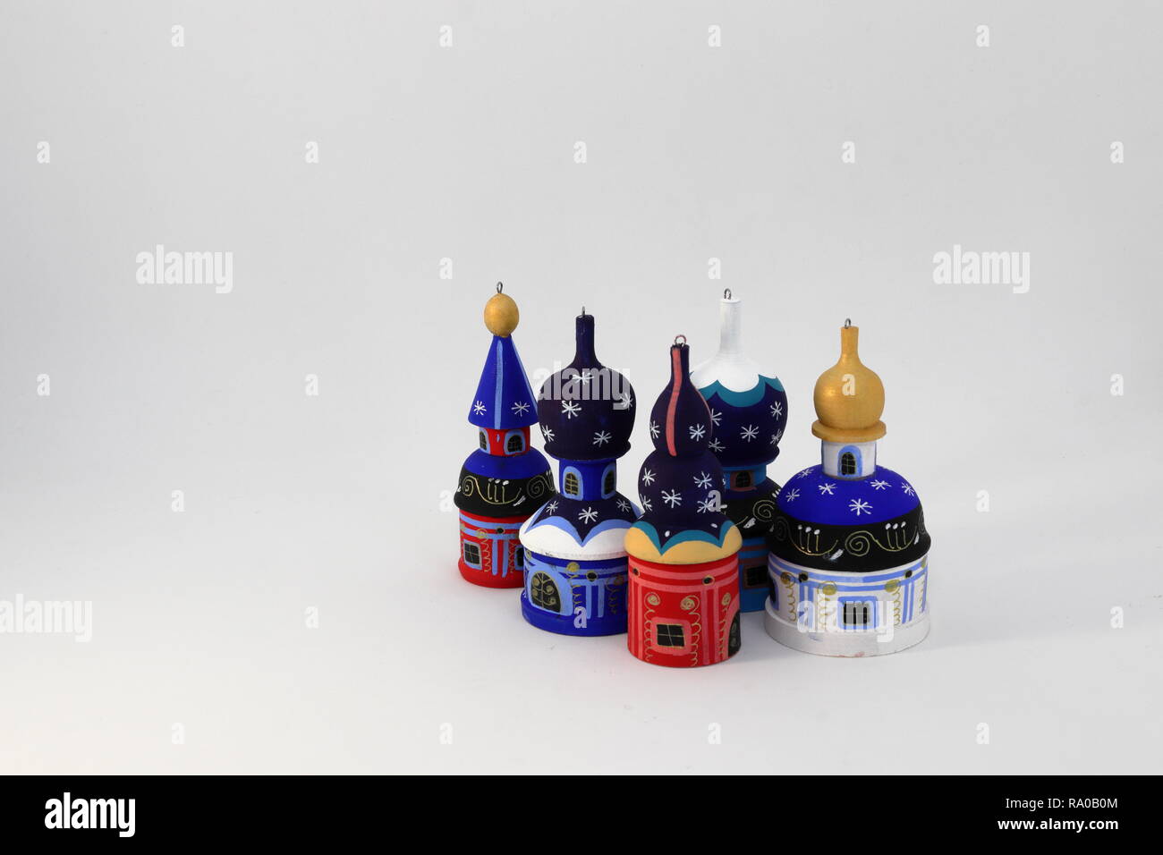 Set of wood painted cupola tower toy, orthodox towers toy, mausoleum ...