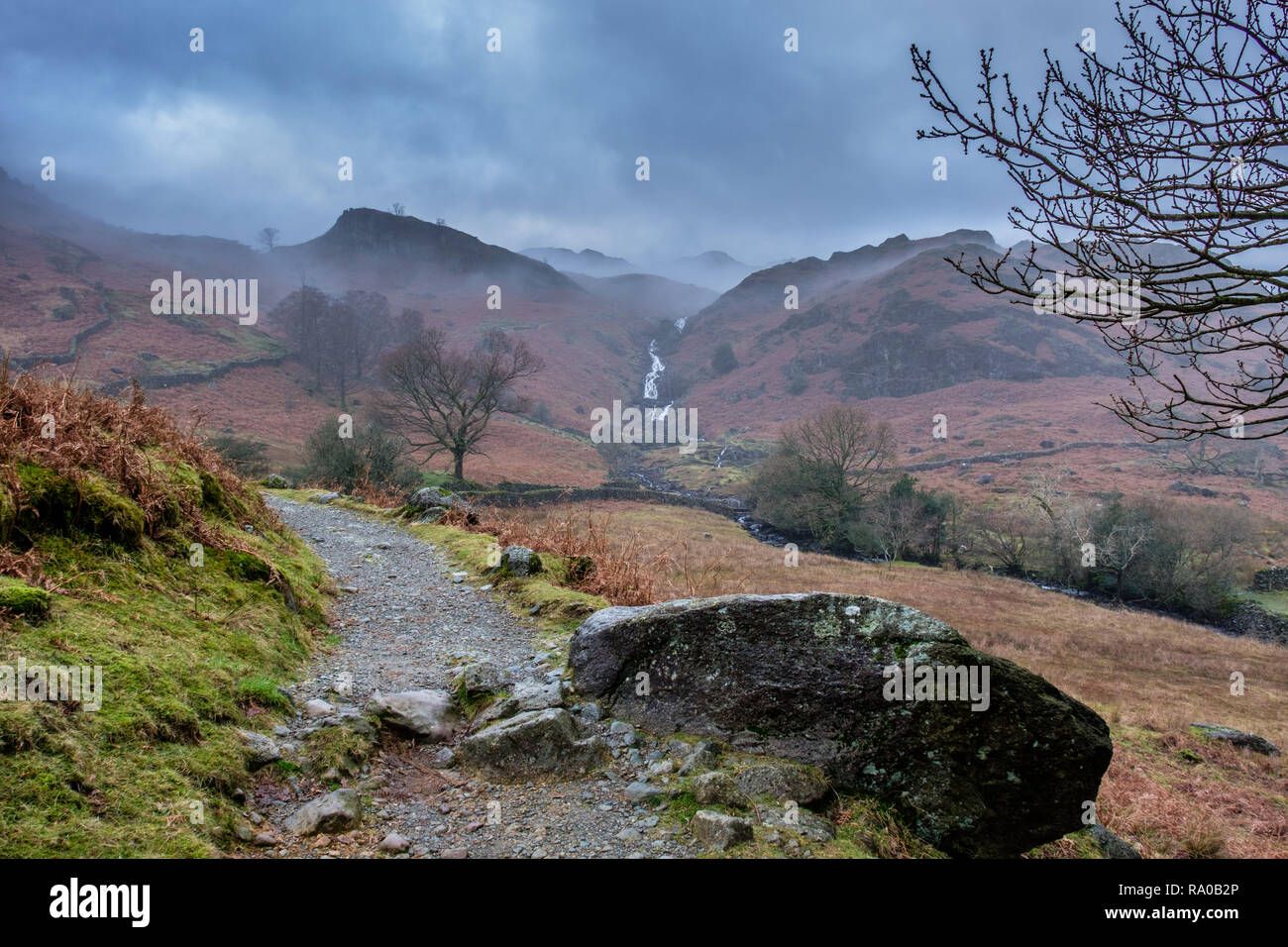 Easedale and Sourmilk Gill waterfalls, Grasmere, Lake District, Cumbria ...
