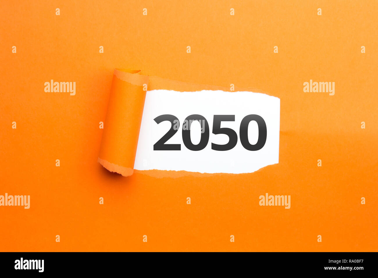 surprising Number / Year 2050 orange background Stock Photo - Alamy