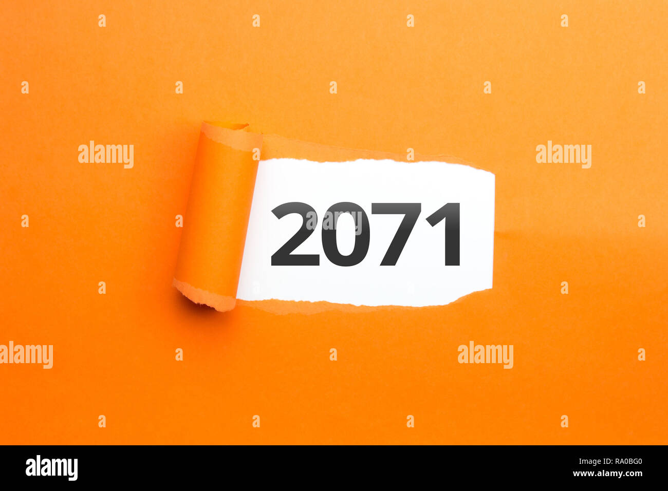 surprising Number / Year 2071 orange background Stock Photo - Alamy