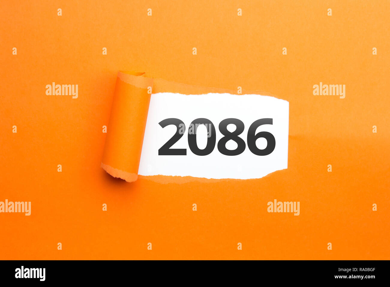 surprising Number / Year 2086 orange background Stock Photo - Alamy