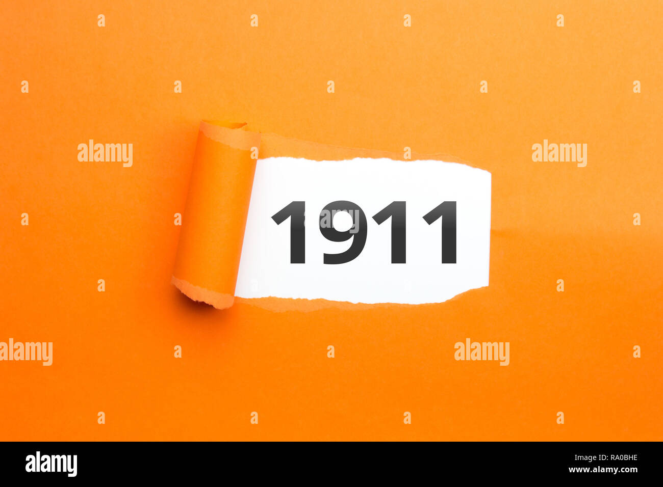 surprising Number / Year 1911 orange background Stock Photo - Alamy