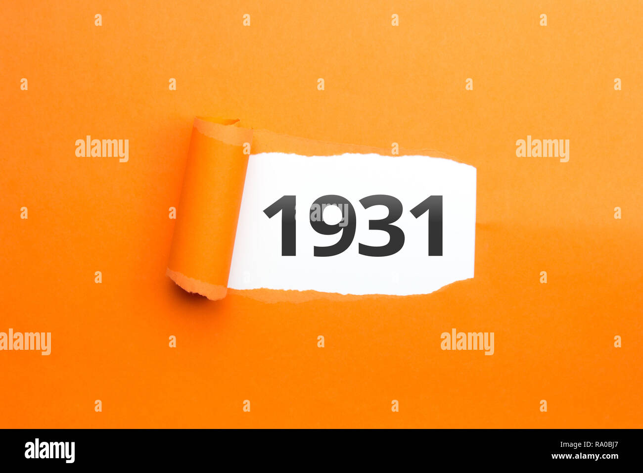 surprising Number / Year 1931 orange background Stock Photo - Alamy