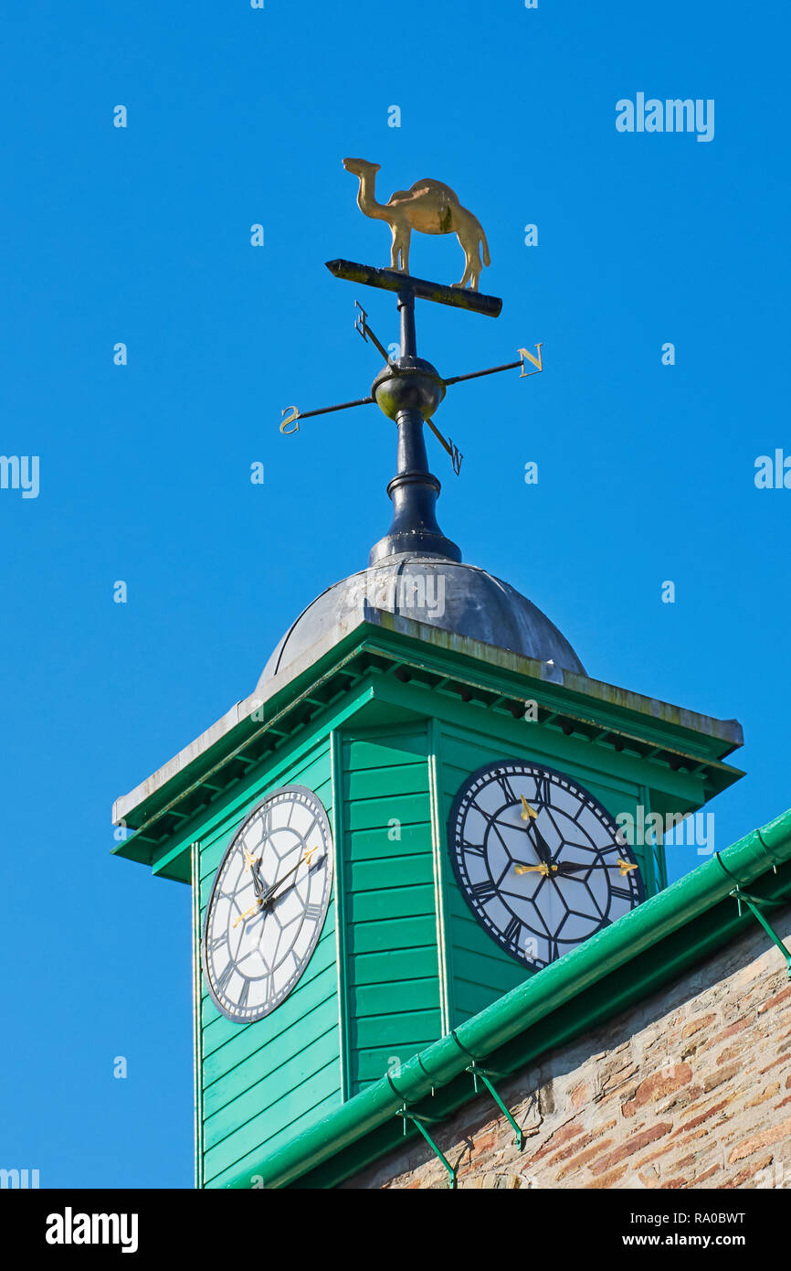 Camelford, Cornwall, UK - October 10 2018: The iconic clocktower on top ...