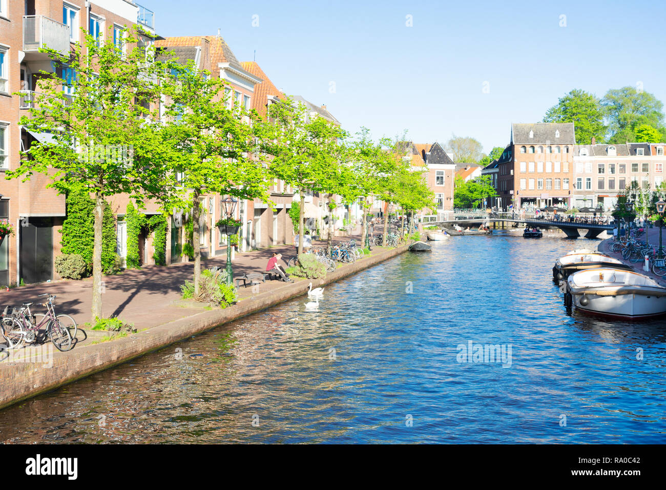 Leiden canals in Netherlands Stock Photo - Alamy