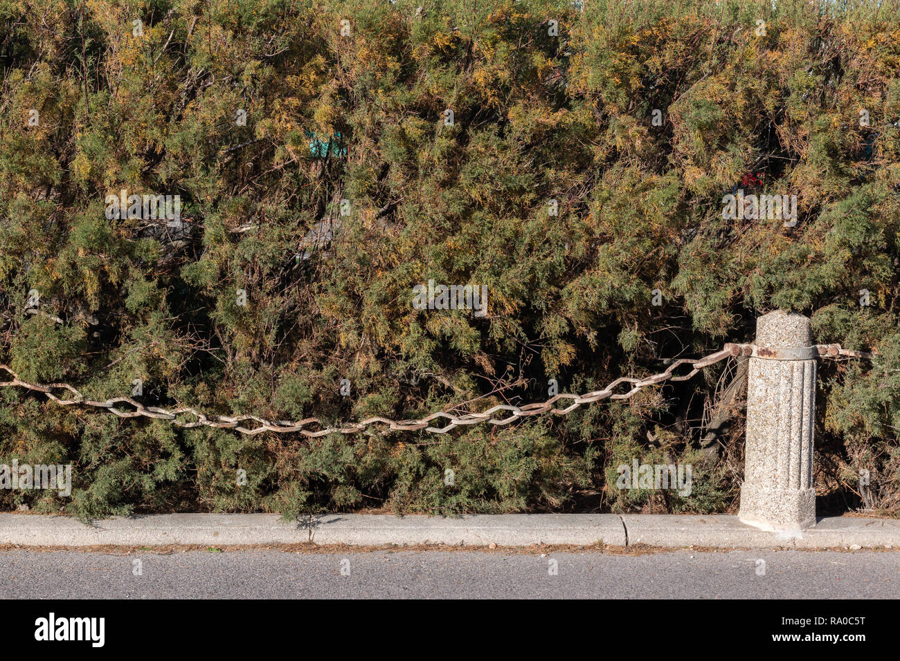 Rusty metal chain on concrete hi-res stock photography and images - Alamy