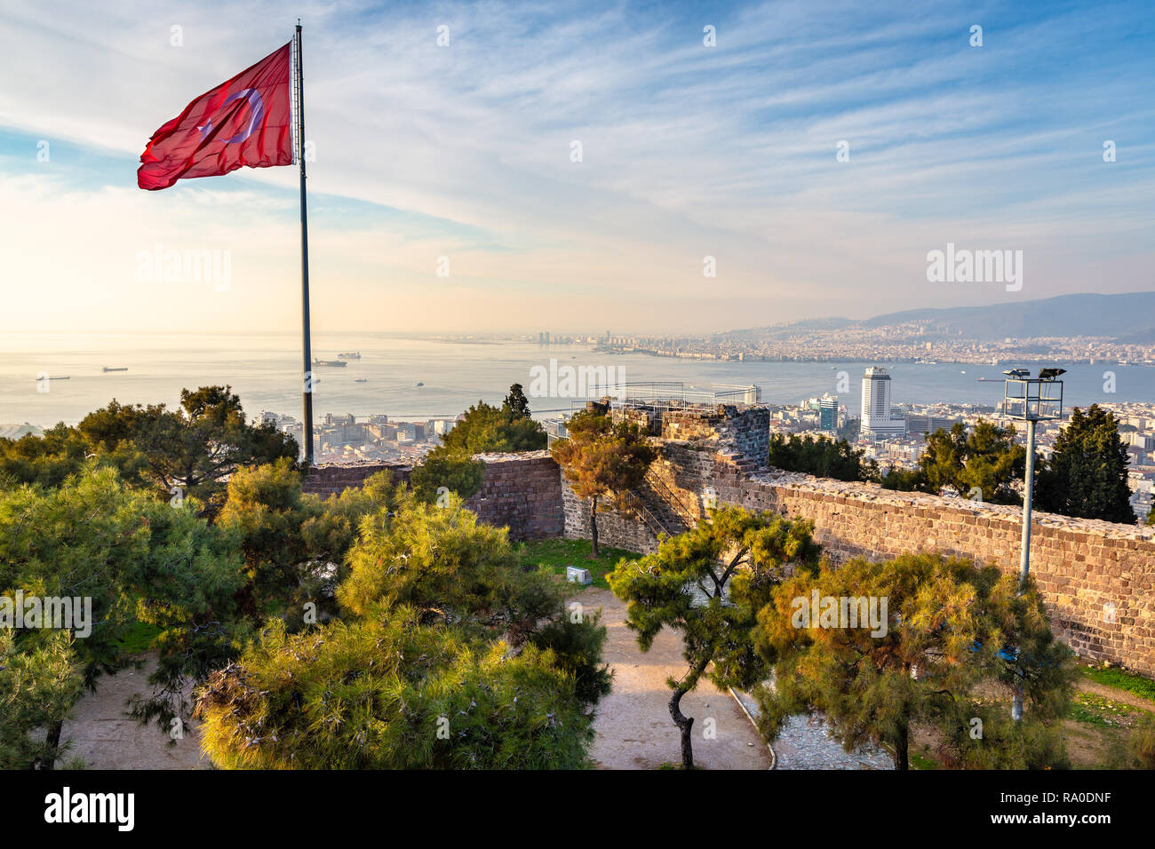 Interior view of Kadifekale. Kadifekale is an ancient castle located ...