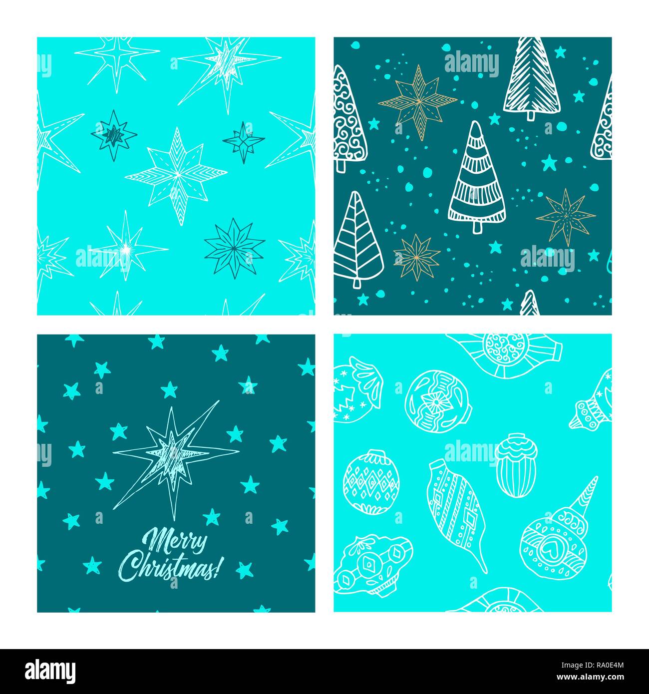 Beautiful seamless Christmas and winter patterns, drawn by hand. Many ...