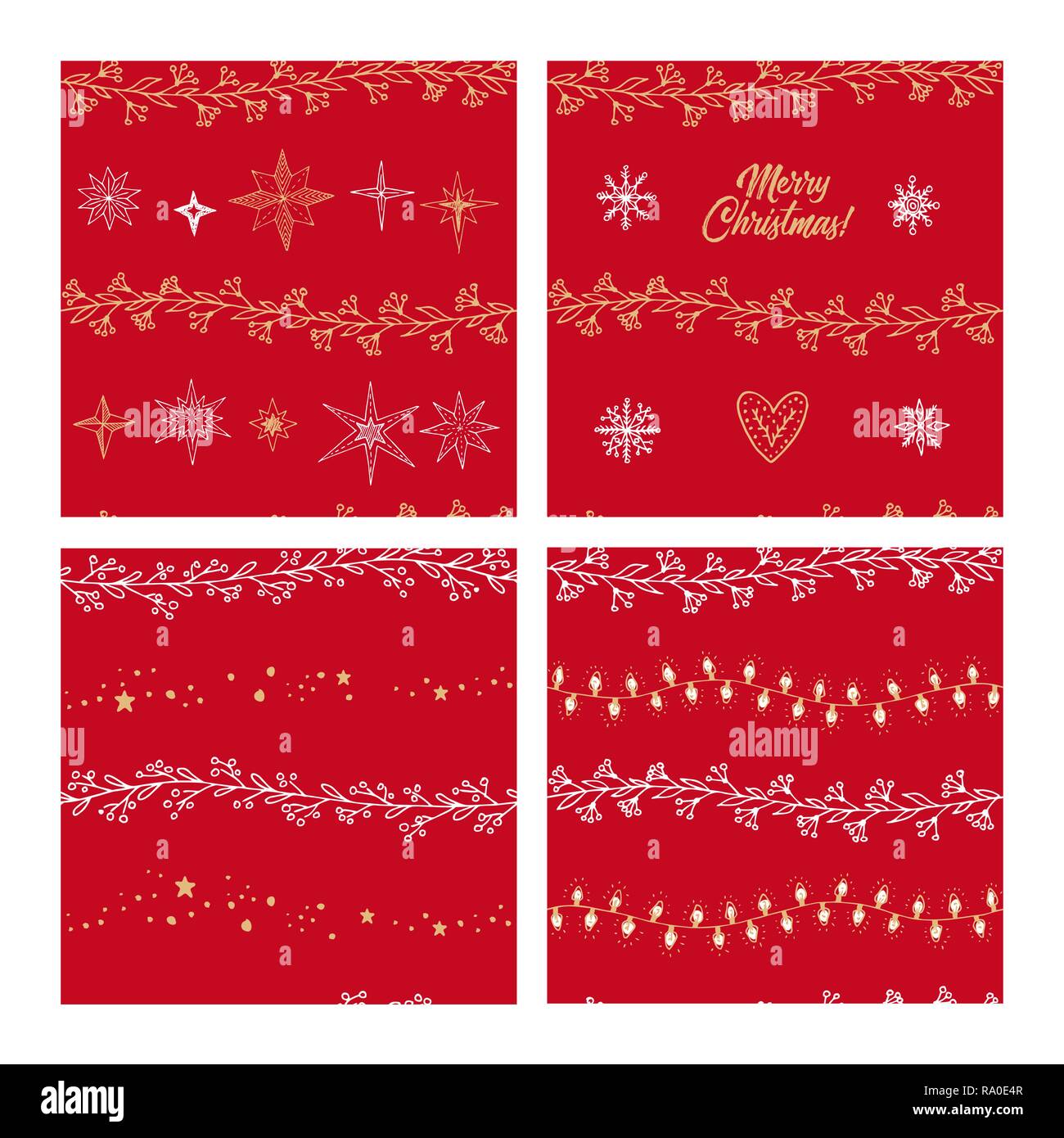 Beautiful seamless Christmas and winter patterns, drawn by hand. Many ...