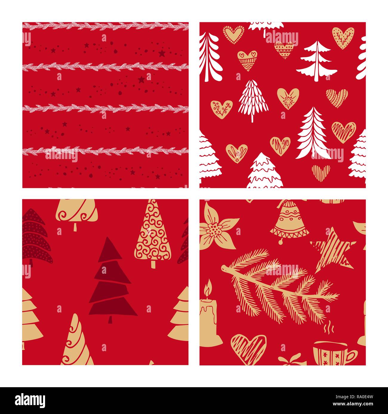 Beautiful seamless Christmas and winter patterns, drawn by hand. Many ...