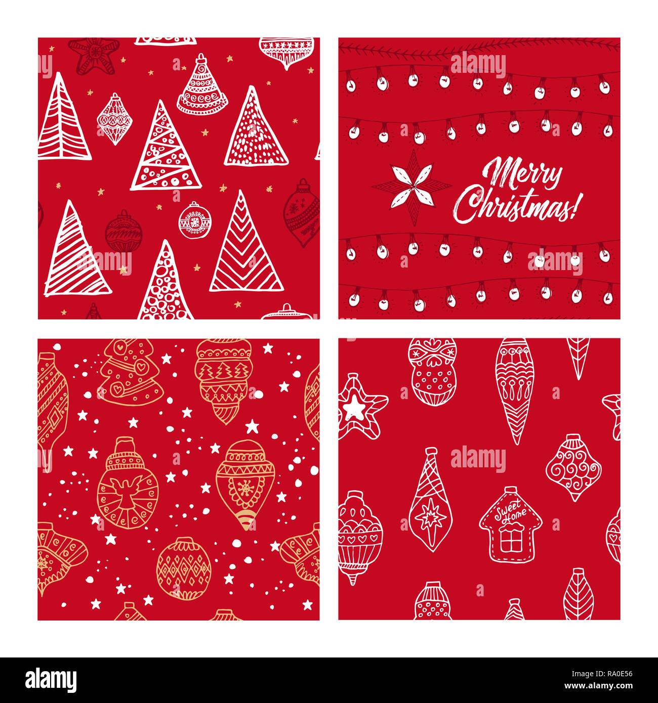 Beautiful seamless Christmas and winter patterns, drawn by hand. Many ...