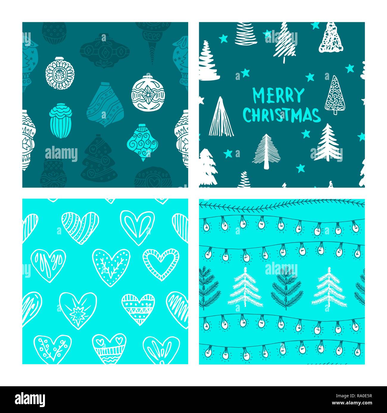Beautiful seamless Christmas and winter patterns, drawn by hand. Many ...