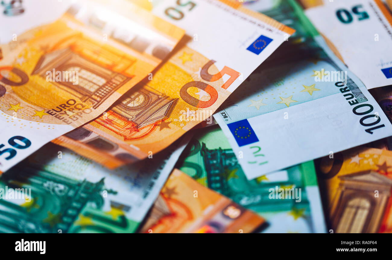 Euro money, Euro cash background. Banknotes of the european union. Euro ...