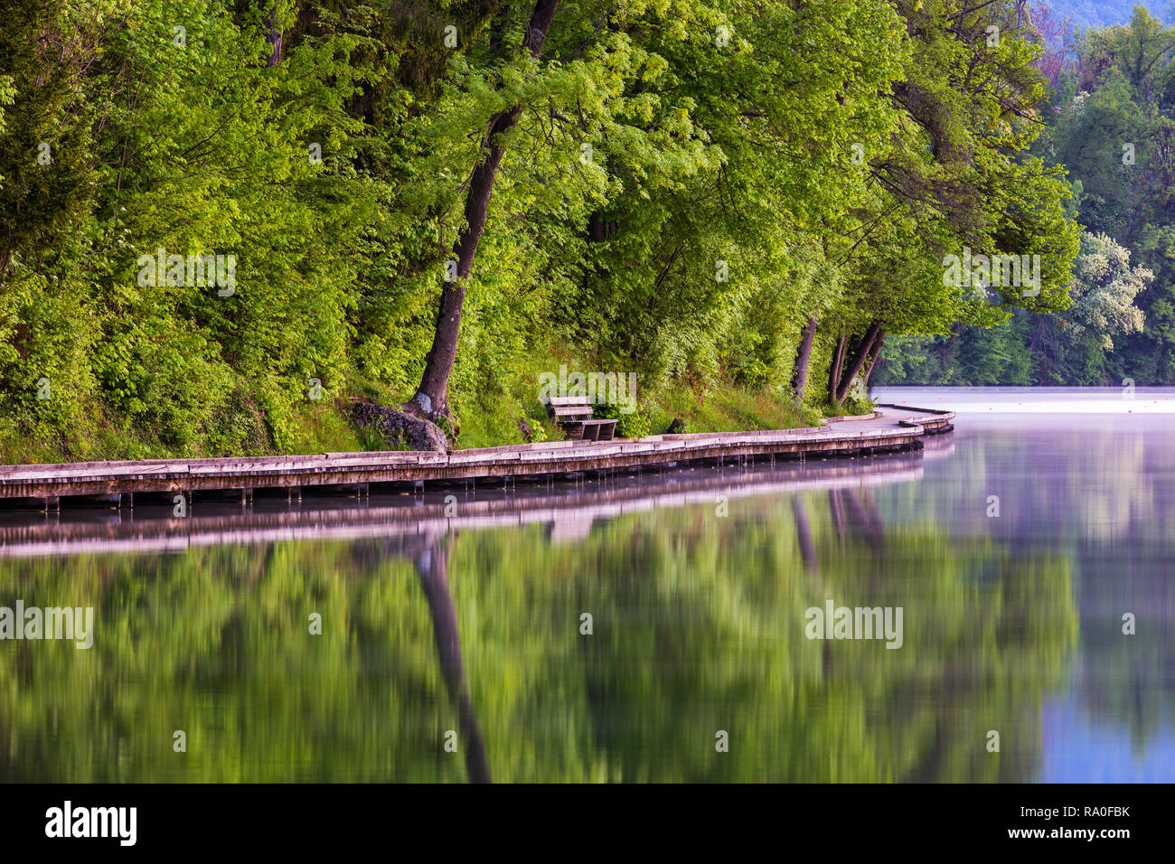 Boardwalk at lake bled hi-res stock photography and images - Alamy