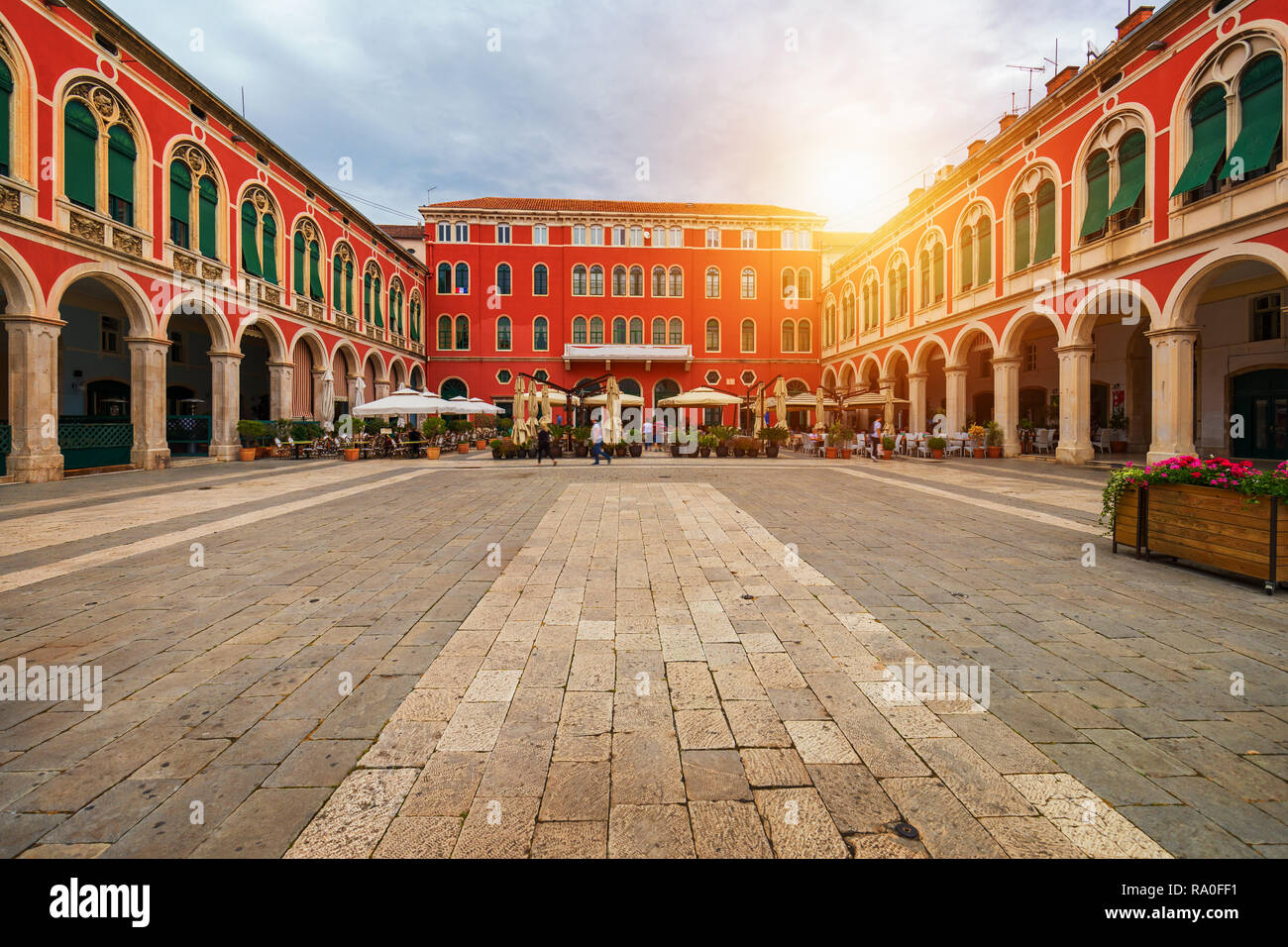 Republic Square (Trg Republike) in the City of Split in Croatia. View ...