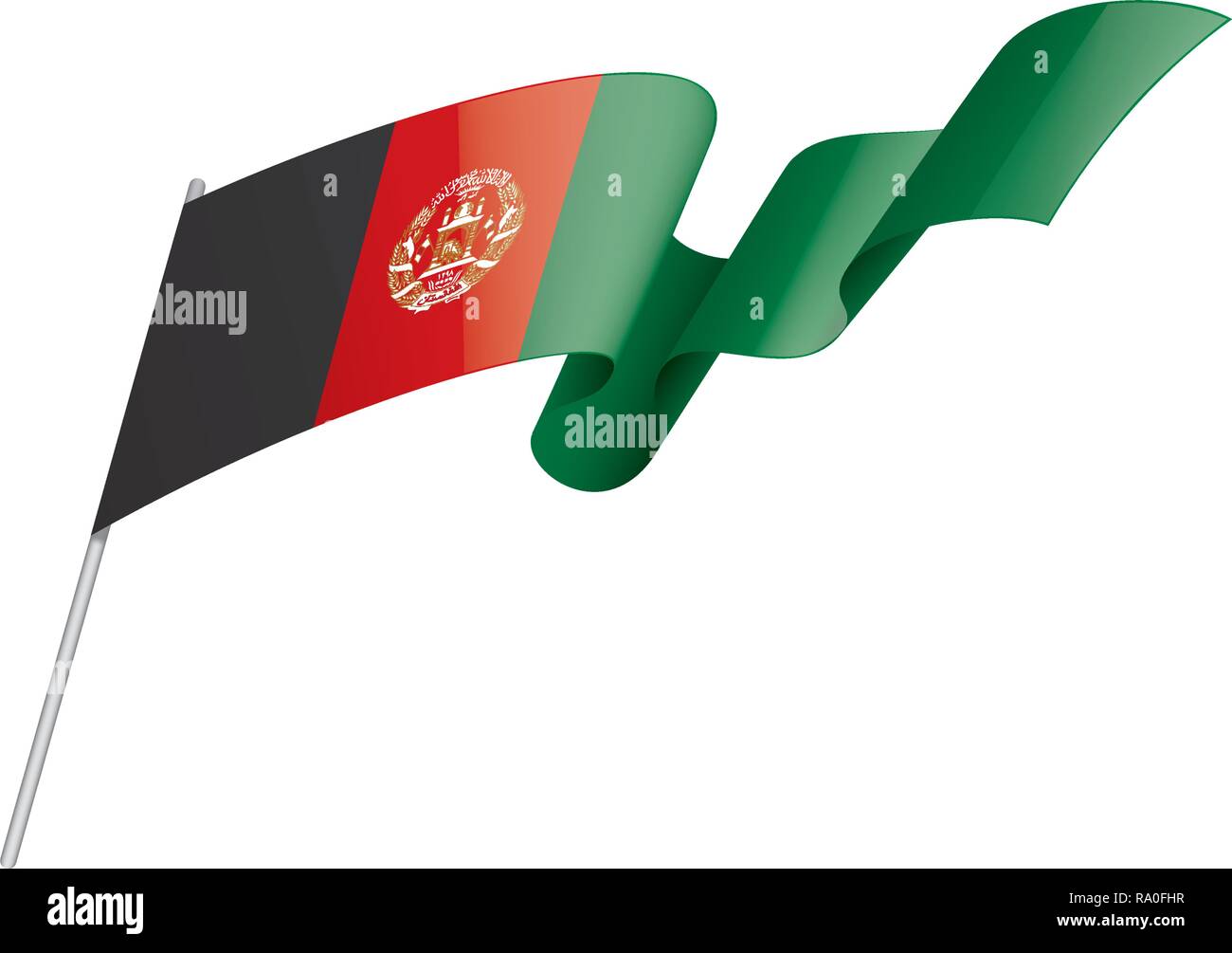 Afghanistan waving flag Stock Vector Images - Alamy