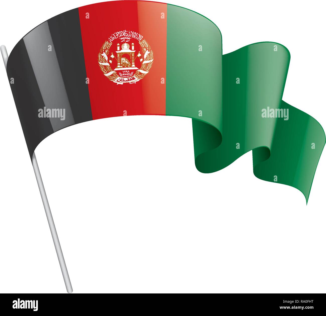 Afghanistan flag, vector illustration on a white background Stock ...