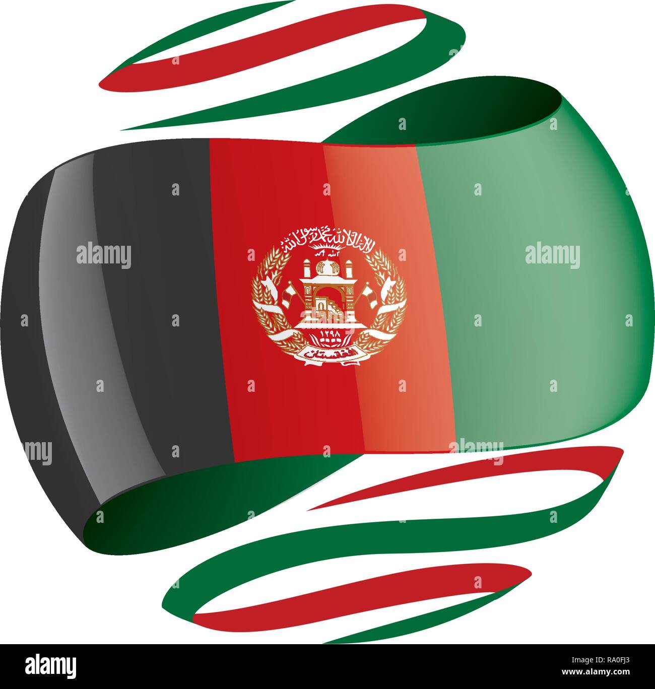 Afghanistan flag, vector illustration on a white background Stock ...
