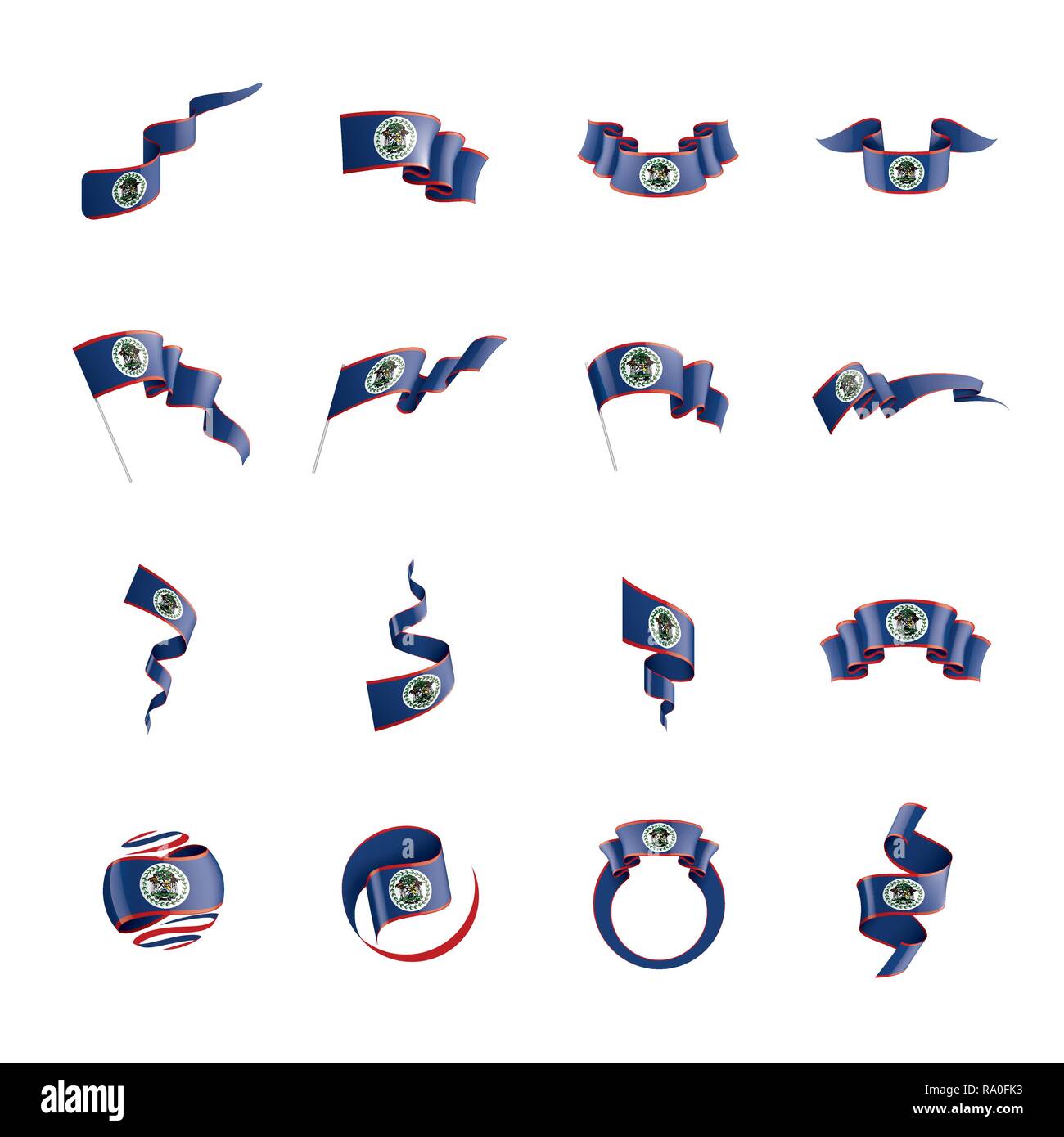 Belize flag, vector illustration on a white background Stock Vector ...