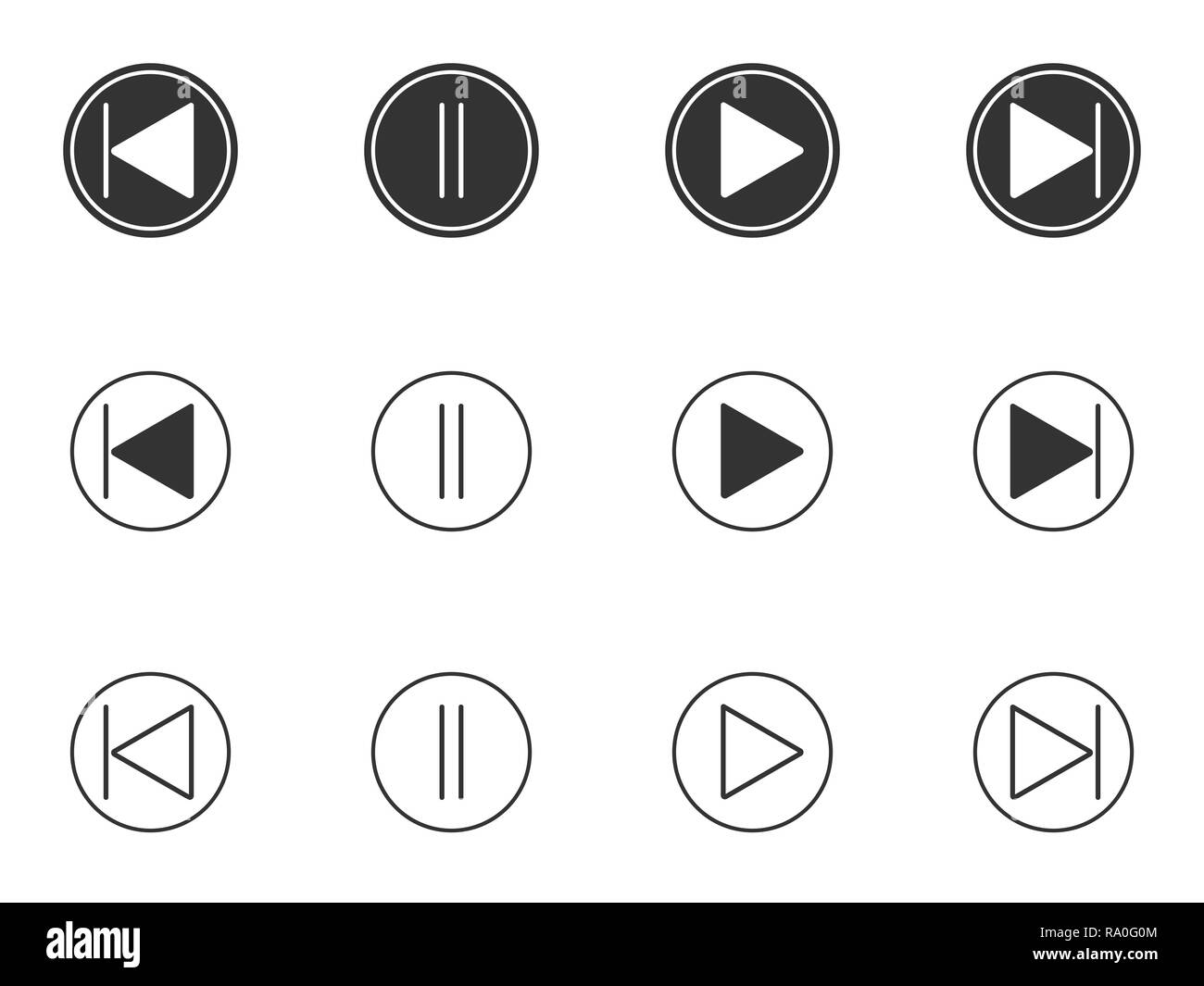 Play, pause, forward, backward icons set Stock Vector Image & Art - Alamy