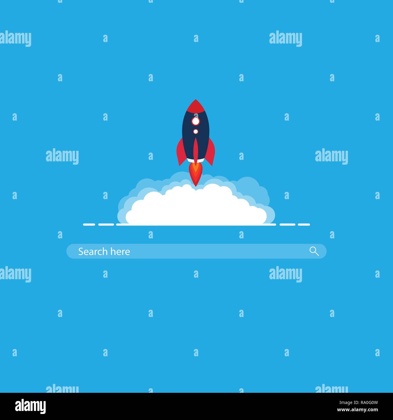 Rocket search bar. super fast web search Stock Vector Image & Art - Alamy