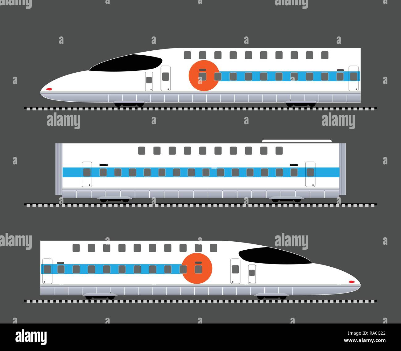 Double deck train wagon Stock Vector Images - Alamy
