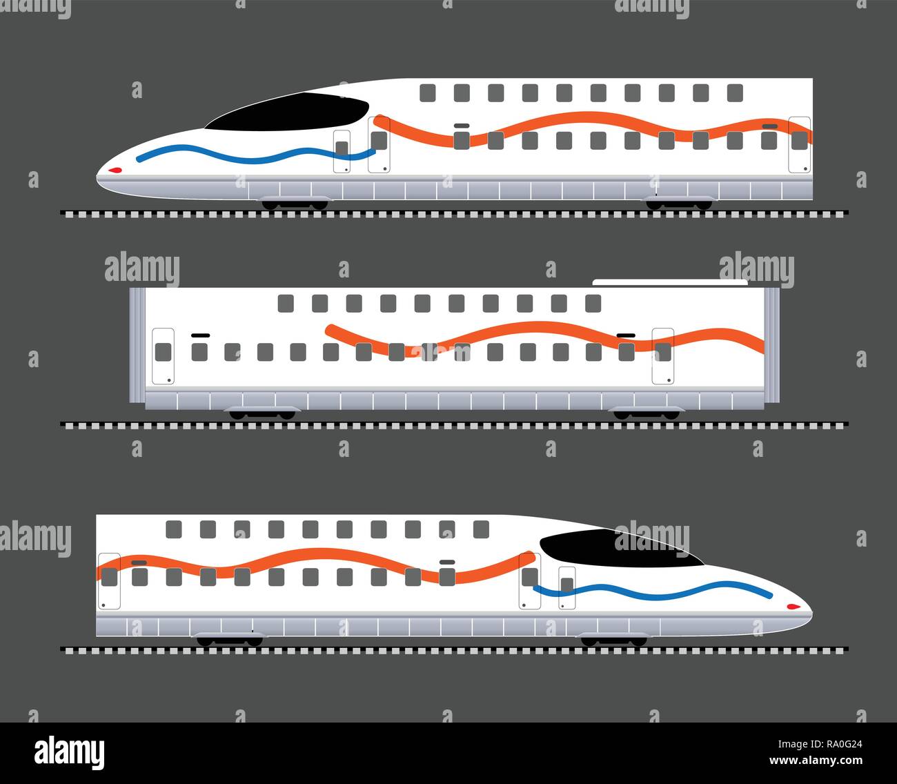 Double track rail station Stock Vector Images - Alamy